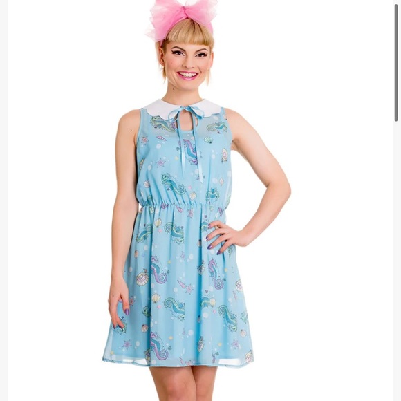 Hell Bunny | Dresses | Hell Bunny Seahorse Seashells Punk Retro Chiffon ...